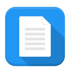 Document app icon with long shadow Royalty Free Vector Image