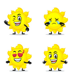 Sun mascot or character Royalty Free Vector Image
