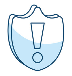 Shield with alert symbol Royalty Free Vector Image