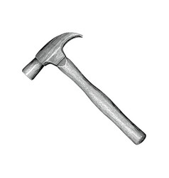 Orbitoclast and hammer sketch engraving Royalty Free Vector