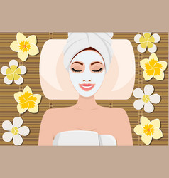 Woman with facial mask Royalty Free Vector Image
