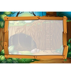 Board template with forest in background Vector Image