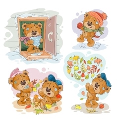 Set clip art teddy bears Royalty Free Vector Image