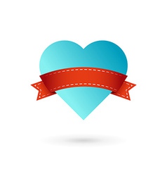 Heart and ribbon symbol logo icon Royalty Free Vector Image