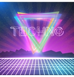 Retro futuristic background 80s style Royalty Free Vector