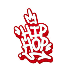 Hip hop tag graffiti style label lettering Vector Image