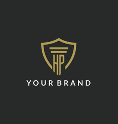 Letter hp wedding monogram logo design Royalty Free Vector