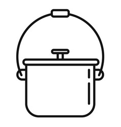 Vintage cauldron icon outline style Royalty Free Vector