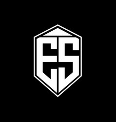 Es logo monogram emblem style with crown shape Vector Image