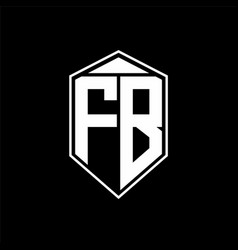 Fb logo monogram with gold colors and shield Vector Image