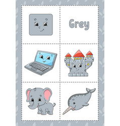 Learning colors white color flashcard for kids Vector Image