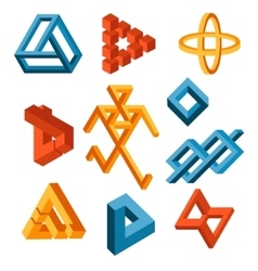 Big set of geometric shapes unusual and abstract Vector Image