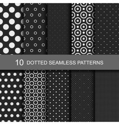Collection black seamless patterns Royalty Free Vector Image