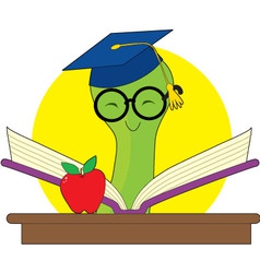 Bookworm in apple Royalty Free Vector Image - VectorStock