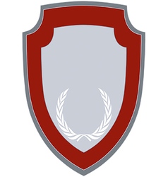 Shield gold red icon shape emblem Royalty Free Vector Image