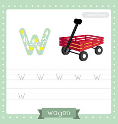 Letter w uppercase and lowercase tracing practice Vector Image