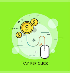 Mouse pad connected with dollar coins Royalty Free Vector