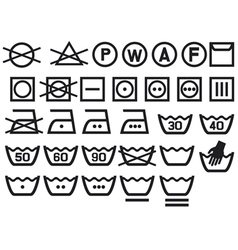 Set of washing symbols Royalty Free Vector Image