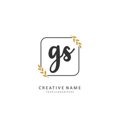 G s gs initial letter handwriting and signature Vector Image
