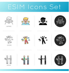 Good feelings and bad qualities icons set Vector Image