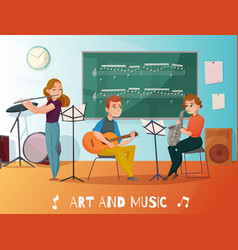 Music lesson cartoon Royalty Free Vector Image