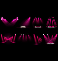 Set of transparant spotlights easy to use Vector Image