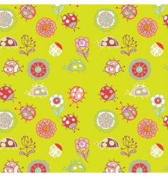 Cartoon floral seamless pattern Royalty Free Vector Image