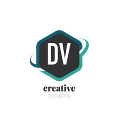 Initial letter vd colorful hexagonal logo Vector Image