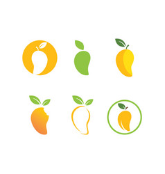 Mango logo flat design Royalty Free Vector Image