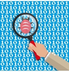 Magnifying glass over a qr code Royalty Free Vector Image