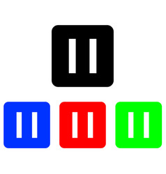 Pause button icon with pixel art Royalty Free Vector Image