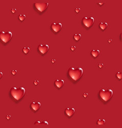 Cute shiny hearts seamless pattern with a red Vector Image