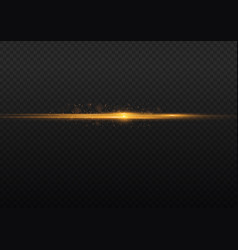 Glowing yellow line horizontal light rays flash Vector Image