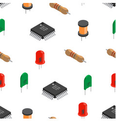 Big set isometric electronic components Royalty Free Vector