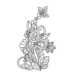 Doodle art flowers entangle floral pattern Vector Image