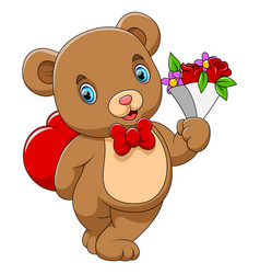 Teddy bear presenting Royalty Free Vector Image