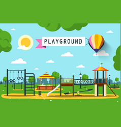 Children active place school playground Royalty Free Vector