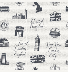 Seamless background on theme of uk and london Vector Image