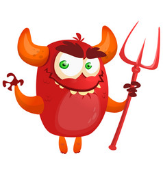 Cute cartoon devil monster Royalty Free Vector Image
