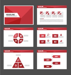 Red presentation templates infographic Royalty Free Vector
