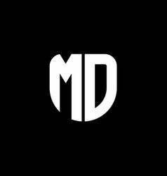 Md logo monogram emblem style with crown shape Vector Image
