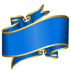 Blue round frame with ribbon Royalty Free Vector Image