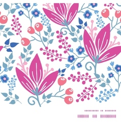 Pink flowers horizontal frame seamless pattern Vector Image