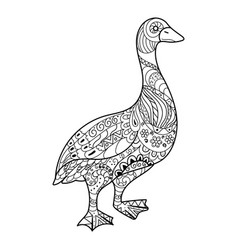 Cartoon smiling goose Royalty Free Vector Image