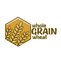 Whole grain logo wheat spikelet product emblem Vector Image