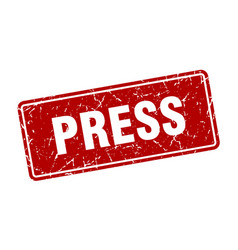 Square grunge red press stamp Royalty Free Vector Image
