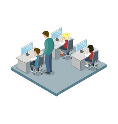 School education isometric 3d set Royalty Free Vector Image