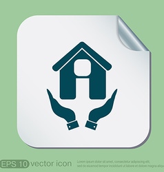 Hand holding a house icon home sign Royalty Free Vector