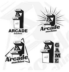 Retro gaming club poster with arcade machine Vector Image