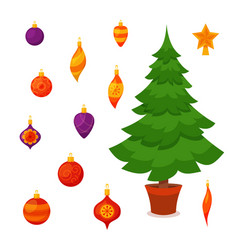 Christmas tree decorated Royalty Free Vector Image